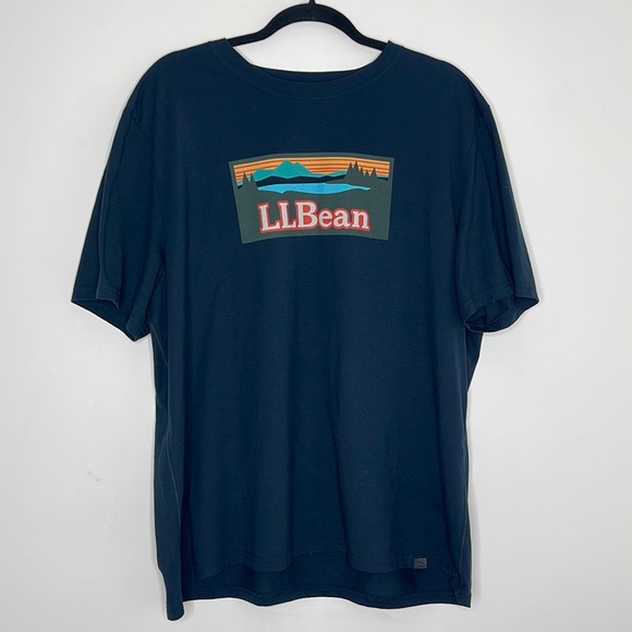 L.L. Bean | Shirts | Ll Bean Slightly Flitted Xl Mens Tshirt Navy Blue Logo Shirt | Poshmark